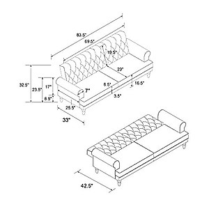 Novogratz Cassidy Upholstered Futon, Black Velvet