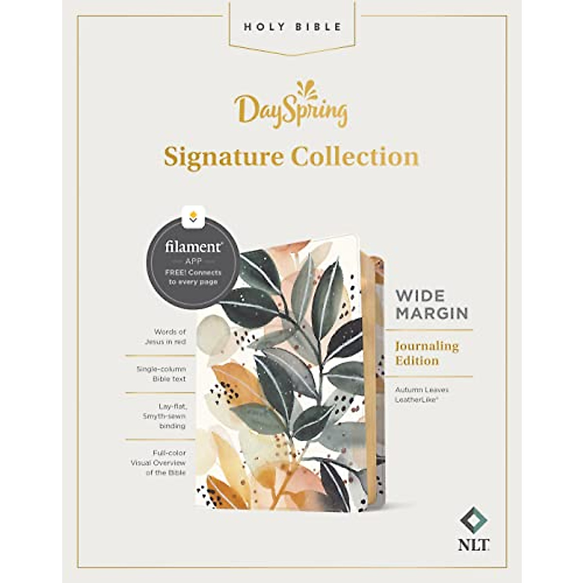 NLT Wide Margin Bible, Filament Enabled (LeatherLike, Autumn Leaves, Red Letter): DaySpring Signature Collection