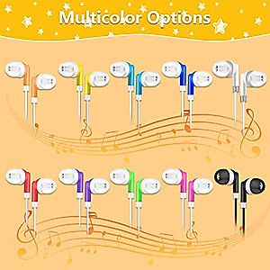 OSSZIT Kids Bulk Earbuds 30 Pack Wholesale Earbuds Headphones Bulk Perfect for School Classroom Libraries Students Multi Colored Individually Bagged