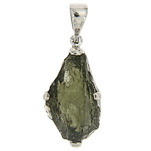 Starborn Natural 7-12 cts Moldavite Pendant in Sterling Silver
