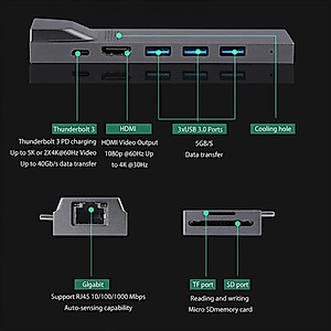 SHYPT Multifunctional 4K HD Video Output Type-C Hub Docking Station Adapter Converter