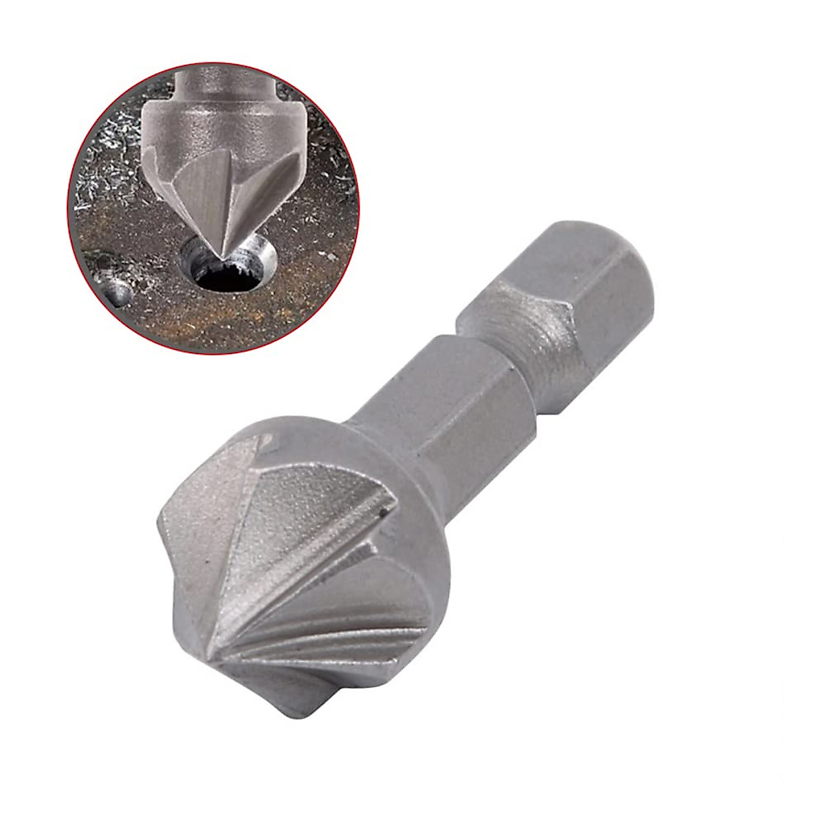90 Degree Countersink Drill Chamfer Bit 1/4" Hex Shank Woodworking Angle Point Bevel Cutting Cutter Remove Bur,3PCS