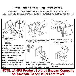 LANFU LED Aluminum Waterproof Outdoor Wall Sconce, 6W 100-277V 3000K Cube Square Warm Light 2 LEDs Black 6W Outside Wall Lights for House Patio