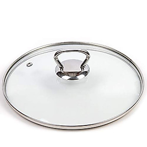 Enamel Stock Pot Shake White and Black Enamelware Pot Enamel Cooking Pot with Glass Lid (5.3-qt. (5 L))