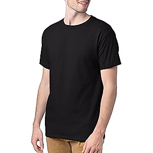 Hanes mens Essentials Short Sleeve T-shirt Value Pack (6-pack) fashion t shirts, Black, Large US