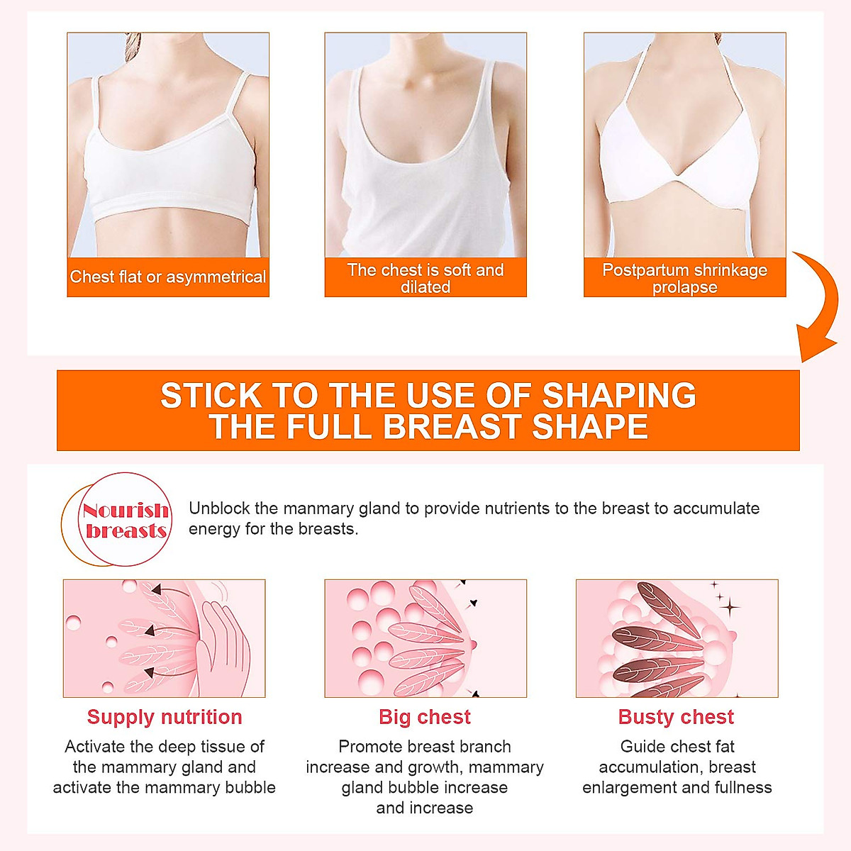 Breast Enhancement Cream, Natural Breast Enlargement Firming and Lifting Cream Nourishing for Push Up Bust with Perfect Body Curve for All Skin Types