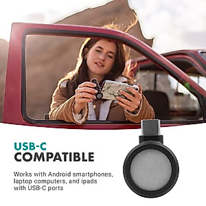 Movo DoubleMic-UC Dual Capsule Phone Microphone for USB-C Devices- Two-Sided Cardioid Condenser Android Shotgun Mic for Video Recording- Professional Microphone for Samsung, iPad Pro, Google Pixel