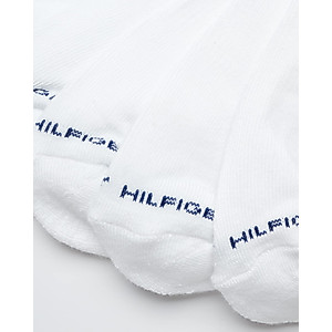 Tommy Hilfiger Men's Athletic Socks - Cushioned Crew Socks (10 Pack), Size 7-12, Pure White