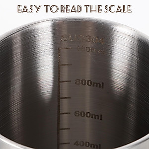 POPETPOP Laboratory Beaker 500ml Beaker Barista Tools Liquid Measuring Beakers Liquid Mixing Cup Scale Cup Coffee Mug Espresso Measuring Glass Water Jug Strong Coffee Stainless Steel Flour