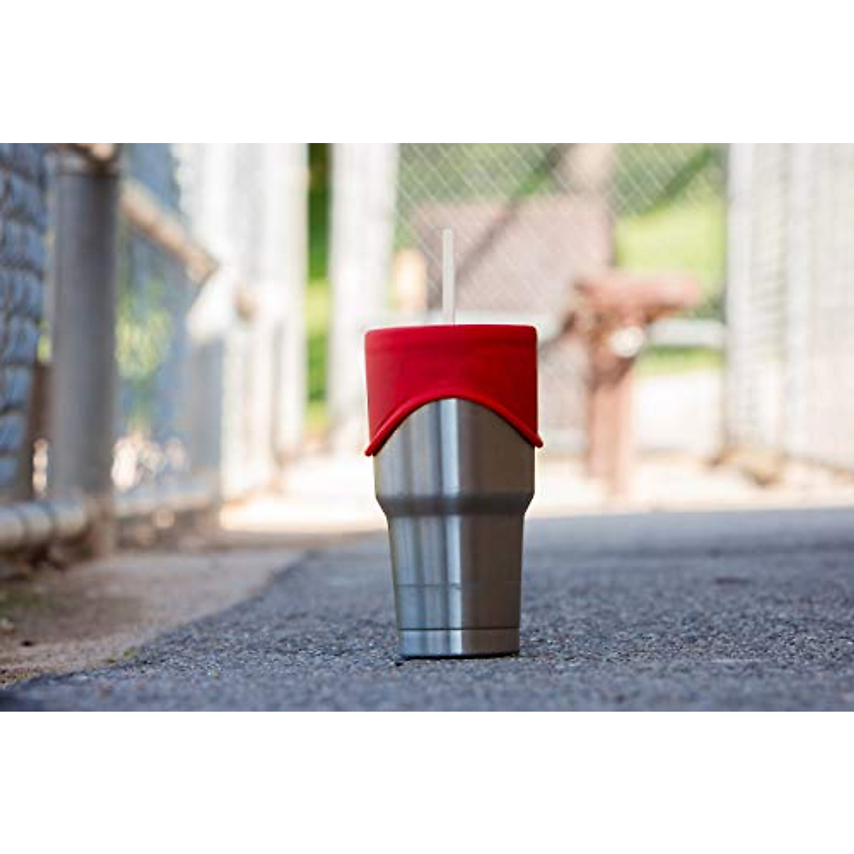 PRODUCTS THAT SIMPLIFY LIFE O-Sip!Silicone Straw Lids-XL(3pack),stretches to cover Tumblers,Large Cups&Mugs,Yeti Rambler,Mason Jars,Spill proof,Reusable, Durable,Replace Lid Accessory(Red,Navy,Gray)