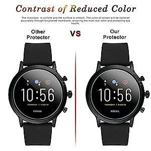 Suoman 3-Pack for Fossil Gen 5 Carlyle HR and Fossil Gen 6 Men Women Screen Protector Tempered Glass Smartwatch [2.5D 9H Hardness] [Anti-Scratch]