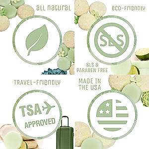 Sweet & Sassy Shampoo + Conditioner Bars: Includes 1 Shampoo, 1 Conditioner. Made in the USA. Natural, Organic, SLS Free, Safe for Color Treated Hair. Coconut Lime