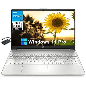 HP 15 15.6" Full HD Business Laptop Computer[Windows 11 Pro], Intel Core i5-1135G7 (up to 4.2 GHz), 32 GB DDR4 RAM, 1 TB PCIe SSD, Iris Xe Graphics, Numeric Pad, Wi-Fi 6, HDMI, Type-C, w/Hub