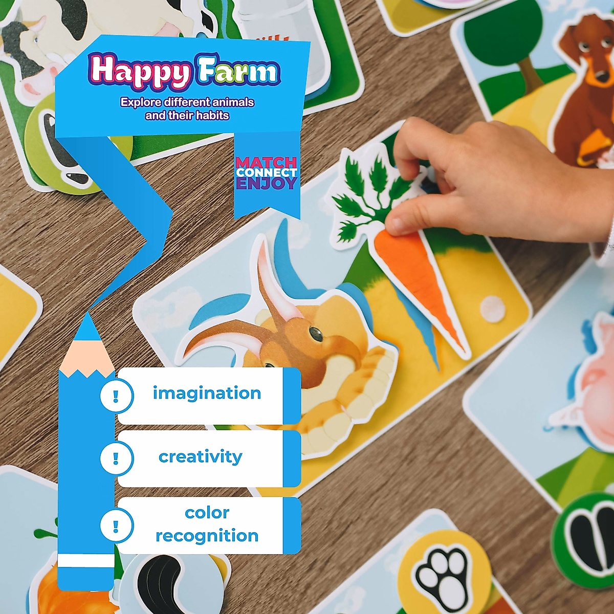 Toddler farm animals barn set board games, speech therapy toys, matching game little people farm, fine motor skills toys, sensory toys for toddlers 3-4, Toddler Puzzle, Staking games for toddlers