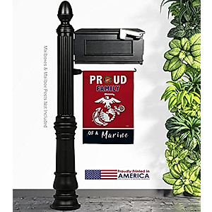 Breeze Decor Proud Family Garden Flag Set Mailbox Hanger Armed Forces Marine Corps USMC Semper Fi United State American Military Veteran Retire Official House Yard Gift Double-Sided, Made in USA