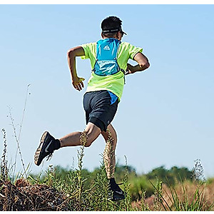 Lovtour Premium Running Race Hydration Vest Pack for Marathon, Cycling, Hiking with Soft Water Bottle As Gift (Blue+1.5L Water Bladder)