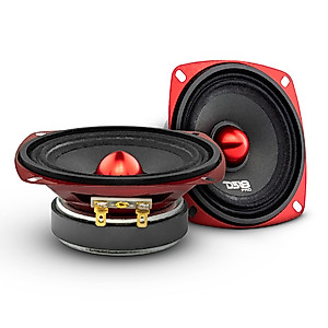 DS18 PRO-X4.4BMSL Car Speaker 4" Shallow Mid-Range Loudspeaker with Bullet 200 Watts Max Power 100 Watts RMS 4-Ohm - Boost Your Sound System’s Volume - 1 Speaker