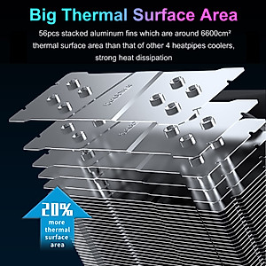 PCCOOLER Paladin 400 Premium ARGB CPU Air Cooler with PWM 130mm Fan, 200W TDP, 4 High Performance Heatpipes, Nickel-Plated Anti-oxidant Protective Layer for AMD Ryzen AM4 and Intel LGA 1700/1200/115X