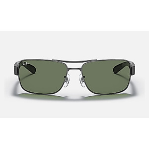 Ray-Ban RB3522 004/71 61M Gunmetal/Green Sunglasses For Men+ BUNDLE with Designer iWear Eyewear Kit