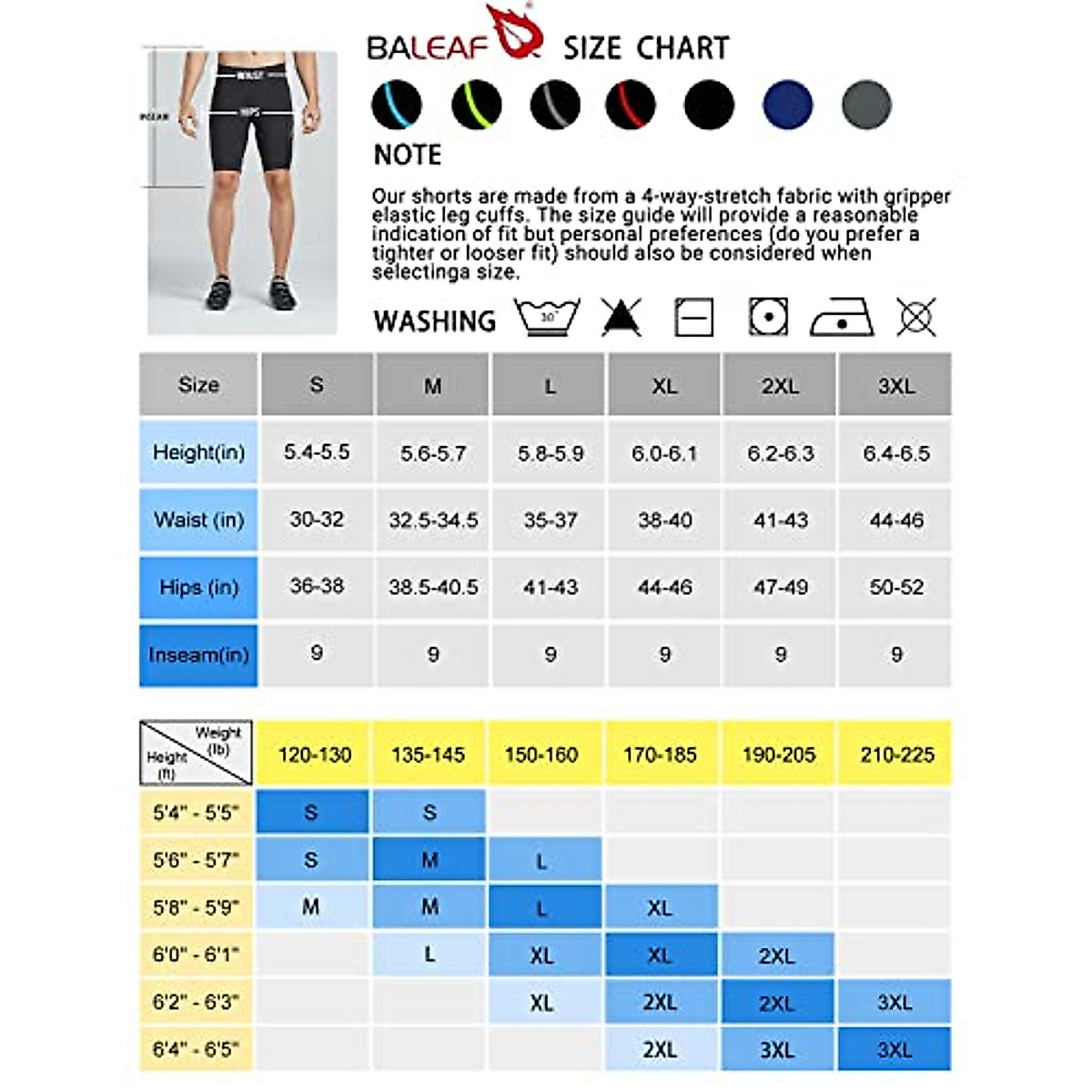 BALEAF Men's Padded Bike Shorts Cycling Tights 3D Padding Bicycle Accessories Road Biking MTB Pockets UPF 50+ Dark Blue Size M