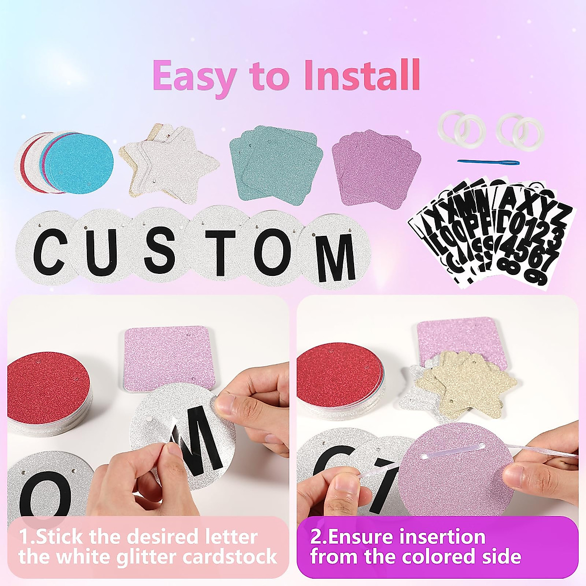 Slitunk Birthday Decorations, 173 PCS Birthday Banner, DIY Friendship Bracelet Birthday Banner, Glitter Era Tour Birthday Party Decorations for Music Theme