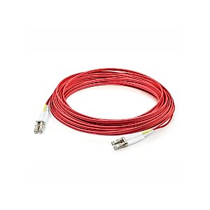 2m LC (Male) to LC (Male) Straight Red OM3 Duplex OFNR (Riser-Rated) Laser Optimized Multi-Mode Fiber (LOMM) TAA Compliant Patch Cable