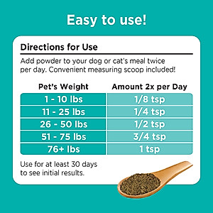 Solid Gold SeaMeal Cat & Dog Food Topper - Kelp Powder Dog & Cat Multivitamin - Omega 3 & Digestive Enzymes for Skin & Coat, Gut + Immune Support - 5 oz