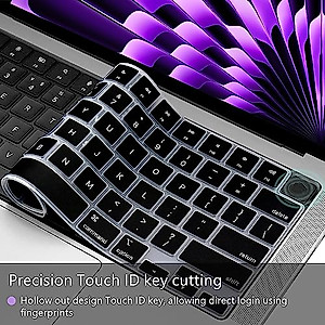 Silicone Keyboard Cover Skin for 2024-2021 MacBook Air & Pro/Max with M3 M2 M1 Chip 15.3" 13.6" 14.2" 16.2 inches A3114 A3113 A2941 A2681 A2992 A2991 A2918 A2779 A2780 A2442 Protector Accessories