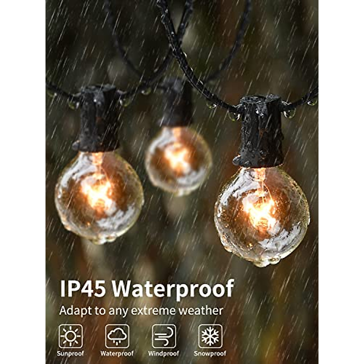 AVANLO Outdoor String Lights 100FT 2-Pack, Dimmable G40 Globe Patio String Lights with 54 Edison Bulbs Waterproof Hanging Outside Lights for Patio Backyard Bistro Wedding Cafe Party Christmas Decor