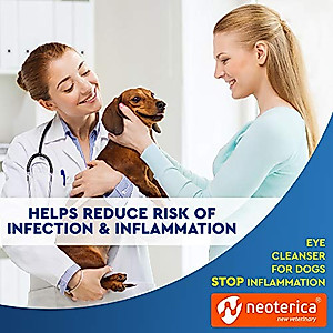 Cat & Dog Eye Wash Drops & Tear Stain Remover, Cleaner | Eye Infection Treatment Helps Prevent Pink Eye, Conjunctivitis, Relief Allergies Symptoms, Runny, Dry Eyes - Safe for Small Animals