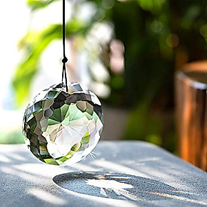 Hanging Crystal Suncatcher Chandelier Crystals Prisms Clear Chandelier Crystals Flower of Life Prisms Suncatcher Window Hanging Ornament Crafts(75MM)