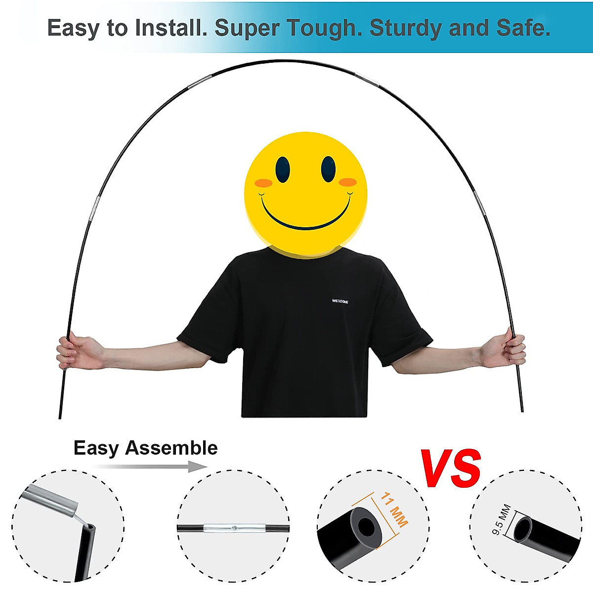 Improved Balloon Arch Kit, 10ft Wide & 9ft Tall Adjustable Balloon Arch Stand with Thicken Water Fillable Base, 50pcs Balloon Clip, Balloon Pump, Ground Nails for Wedding, Graduation, Birthday Party