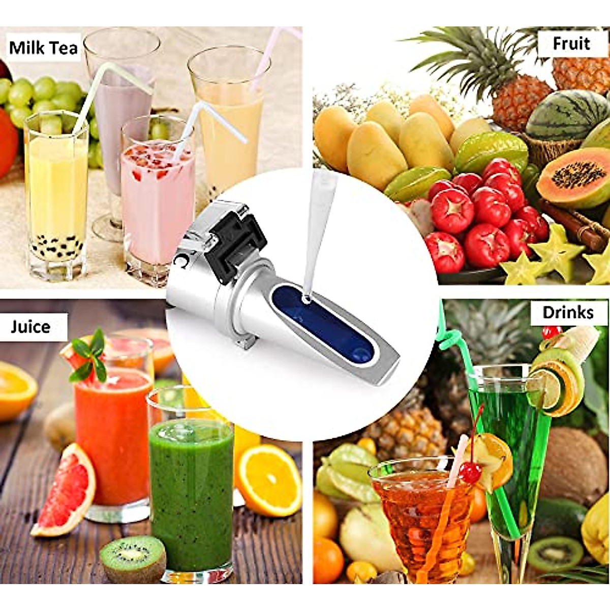 Brix Refractometer 0-32% Brix Meter Refractometer for Testing Sugar Content in Fruit, Portable Refractometer Tester for Making Maple Syrup, Juice, Beverage