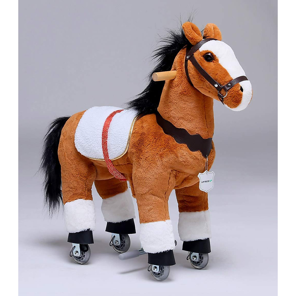 Ufree Horse Best Birthday Gift for Boys, Action Horse Toy, Rocking Horse with Wheels Giddy up Ride on for Kids Aged 3 to 6 Years Old, Amazing Birthday Surprise.
