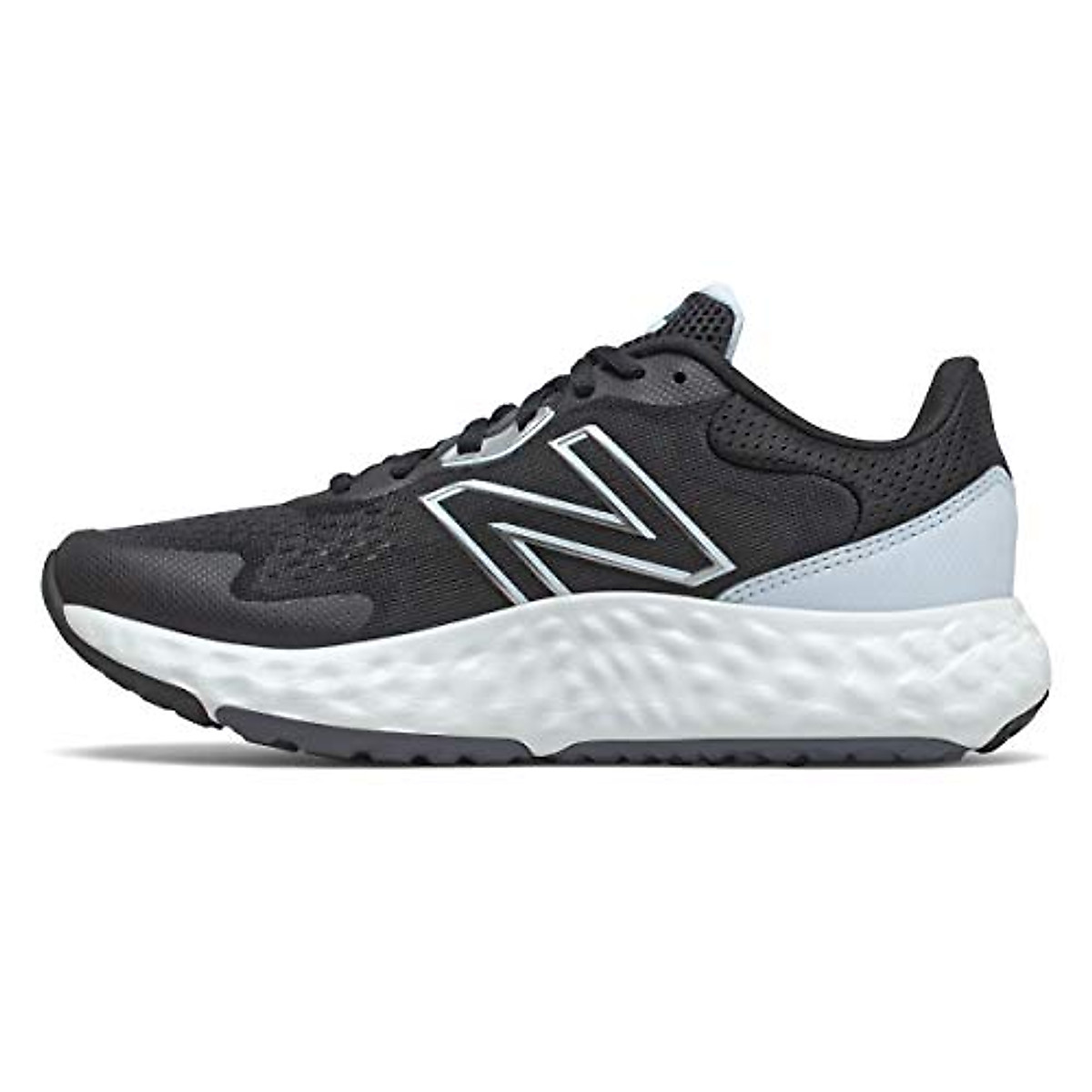 New Balance Women's Fresh Foam Evoz V1 Running Shoe, Black/Blue, 7.5