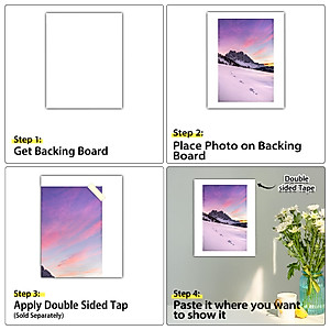 Golden State Art, 12x16 Picture Mat Matte Backerboards for Framing. Pack Contains 50 Backing Boards (White, 50 Pack)