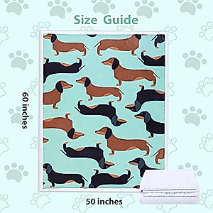 Anamee Dachshund Blanket Gifts for Mom from Daughter, Best Warm Cozy Flannel Dachshund Throw Blanket Gifts for Mom and Kids, Plush Wiener Sausage Dog Blanket Dachshund for Women