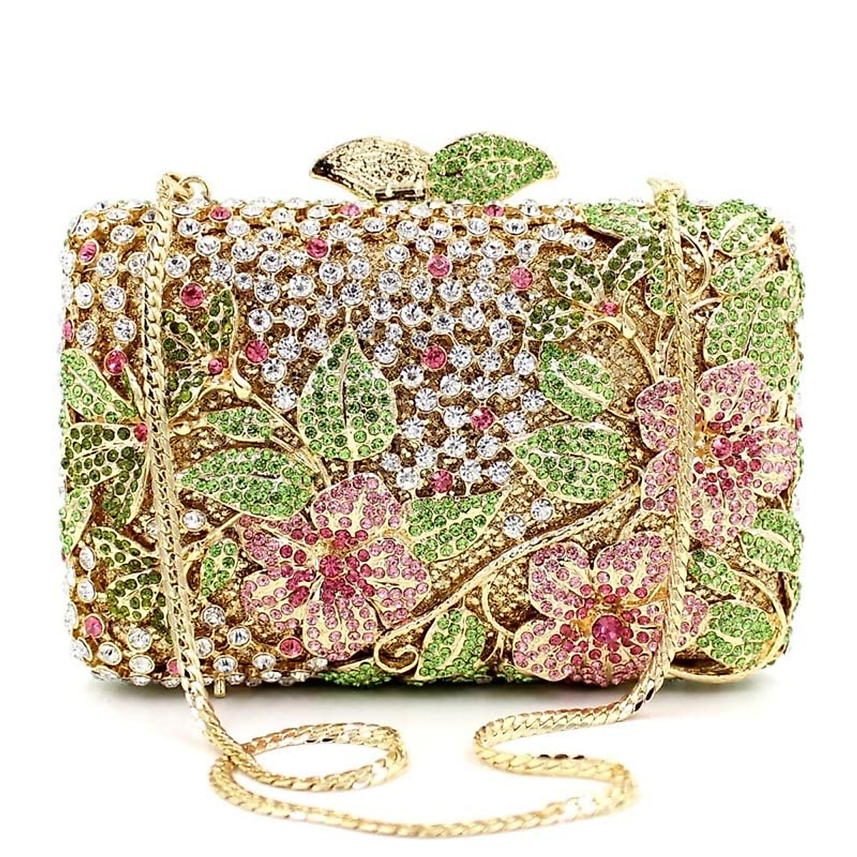 ZLXDP Women Colorful Crystal Hollow Out Clutch Bags Wallet Wedding Evening Bag