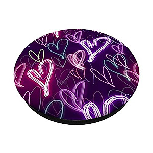 Purple Heart Abstract Colors Mixte lovers PopSockets Swappable PopGrip