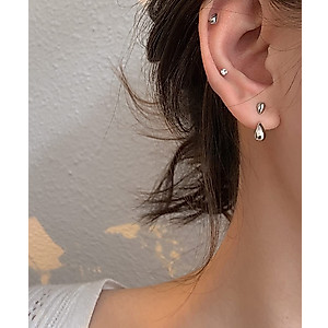 SLUYNZ 925 Sterling Silver Jacket Earrings Studs for Women Teens Droplet Front Back Earrings (A-Silver)