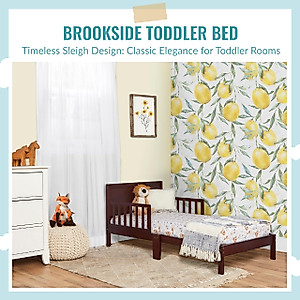 Dream On Me Brookside Toddler Bed In Espresso, Greenguard Gold Certified, JPMA Certified, Low To Floor Design, Non-Toxic Finish, Safety Rails, Made Of Pinewood