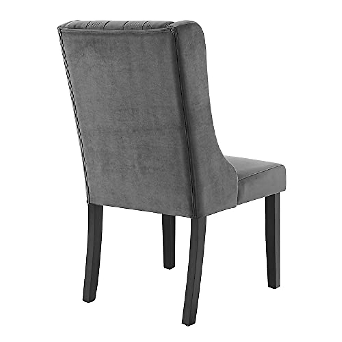 Modway Renew Performance Velvet Parsons Dining Chairs in Gray-Set of 2