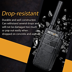 Retevis RB26 Walkie Talkies with Earpiece and Mic Set,GMRS Radio,Two Way Radio Long Range,2000mAh Battery,USB-C,Six Way Multi-Unit Charger,High Power 2 Way Radio for Construction Manufacture (6 Pack)