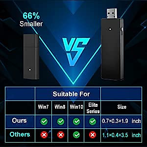 FOOAO Wireless Adapter for Xbox Controller Works with PC Windows 10/8.1/7 Compatible with Xbox One Xbox Series X Xbox One X S Controller Elite Series