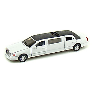 Kinsmart 1/38 Scale Diecast 1999 Lincoln Town Car Stretch Limousine in Color White