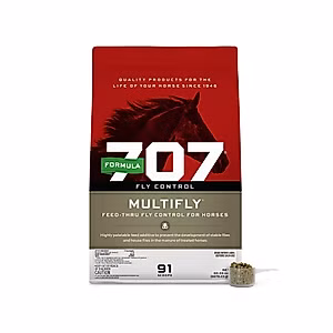 Formula 707 MultiFly Feed-Thru Fly Control Pellets for Horses - Palatable & Safe Fly Population Reduction (5 lb Bag - 91 Servings)