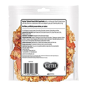 Kaytee Natural Snack with Superfoods For Pet Guinea Pigs, Rabbits, Hamsters, and Other Small Animals, Apple & Carrot, 2.5 Ounces
