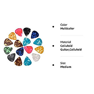 60 PCS Guitar Picks, 3 Different Thickness Abstract Art Colorful Celluloid Guitar Pick Plectrums For Bass, Electric, Acoustic Guitars Includes 0.46mm, 0.71mm, 0.96mm(Color Random)