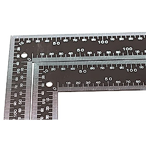 Driak Black 2pc Metal L Shaped Metric Square Carpenter Square 0-30cm 0-20cm Measuring Range Metal Framing Square Square Ruler for Accurate Cutting, Trimming, Slicing and Measuring
