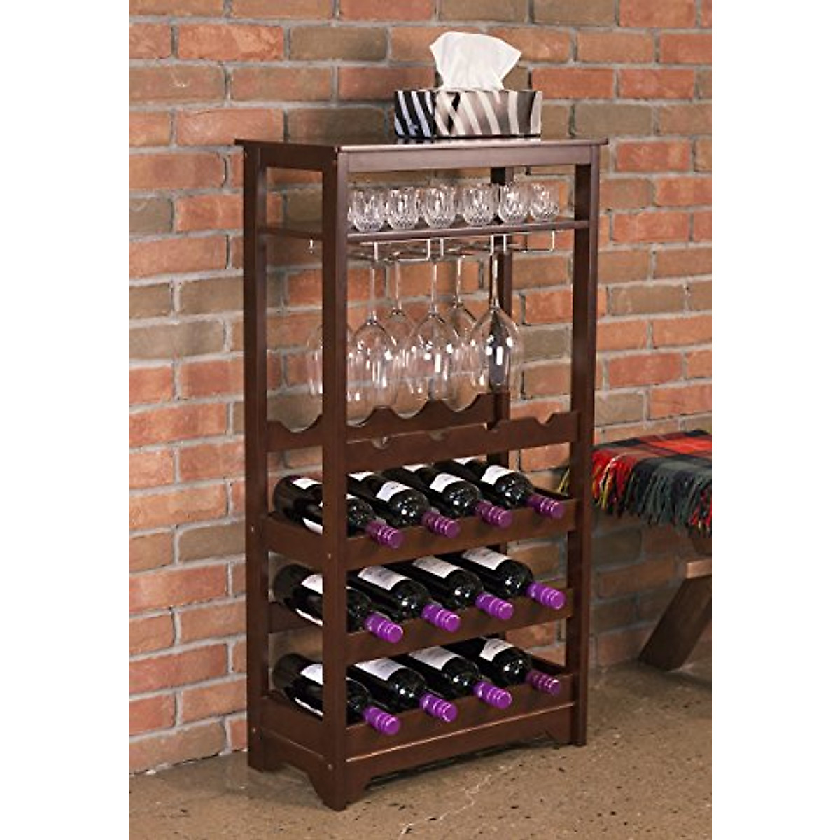 Merry Products 16-Bottle Wine Rack, Espresso
